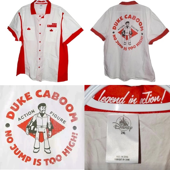 Disney | Shirts | Disney Store Duke Caboom Button Up Shirt Mens Costume ...